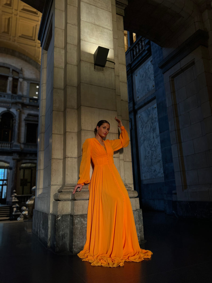 The Hera dress light orange – Leyna Dresses