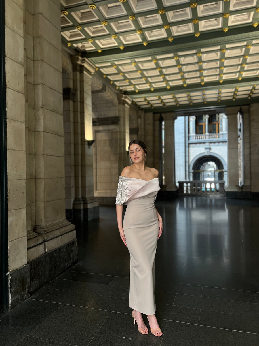 The Ayna dress beige – Leyna Dresses