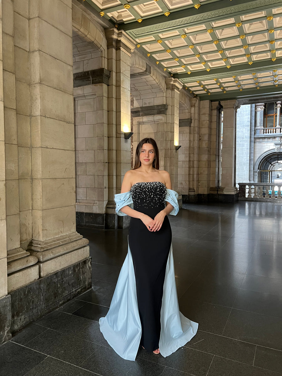 The Leena dress black and blue – Leyna Dresses