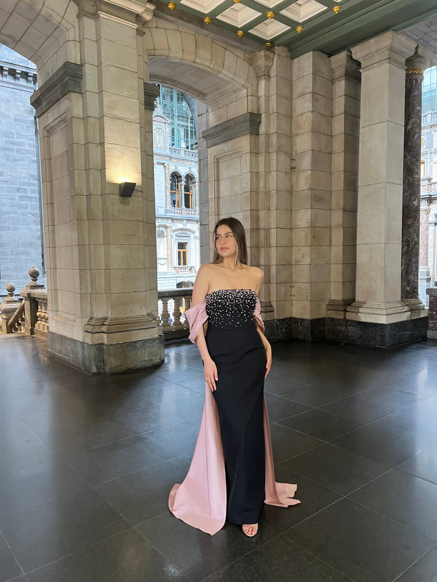 The Leena dress black and pink – Leyna Dresses