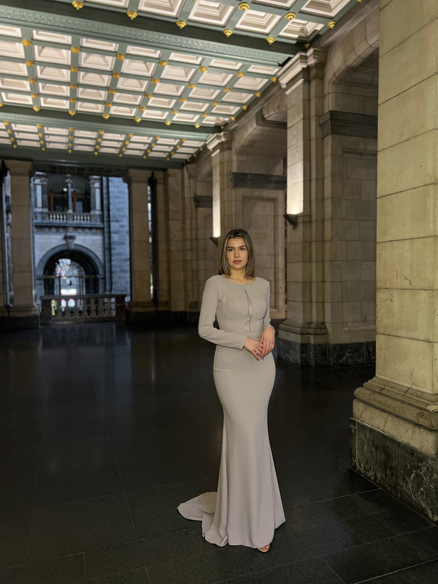 The Azide dress taupe – Leyna Dresses